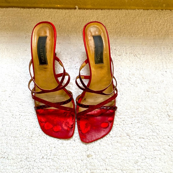 Halston Heritage | Shoes | Vintage Halston Red Sandals | Poshmark